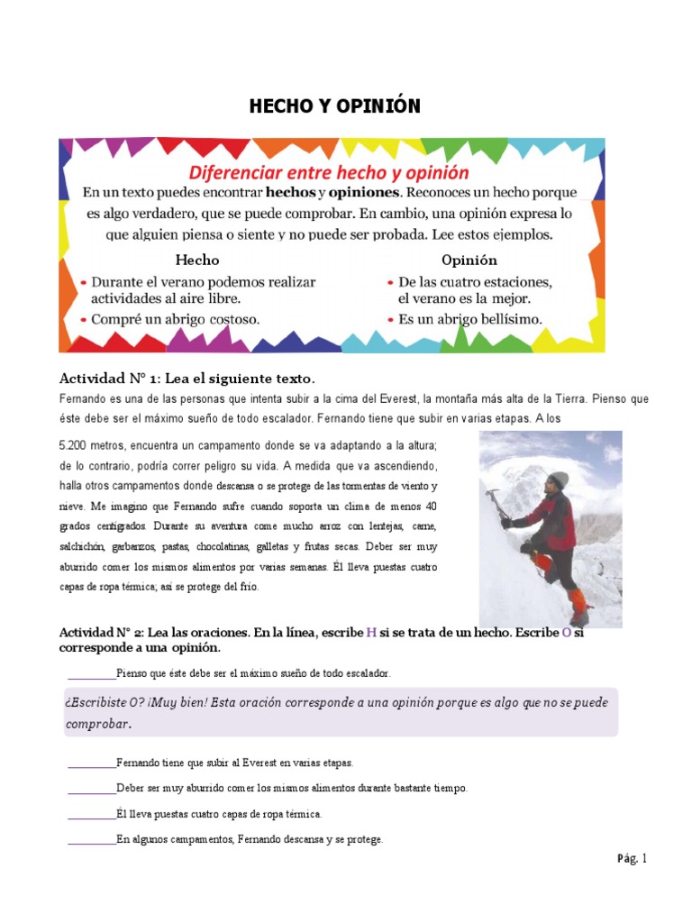 Hecho y Opinión | PDF | el Monte Everest