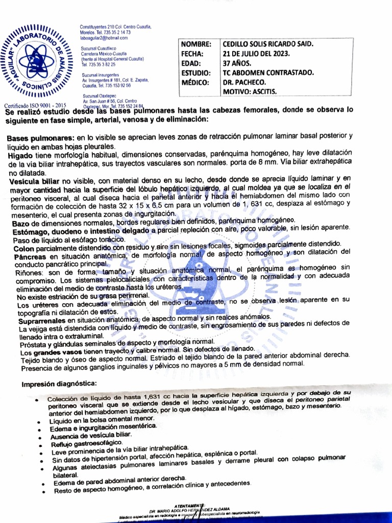 TC - Ricardo Said Cedillo Solis | PDF | Hígado | Pulmón