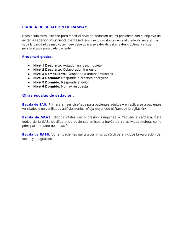 Escala de Ramsay | PDF