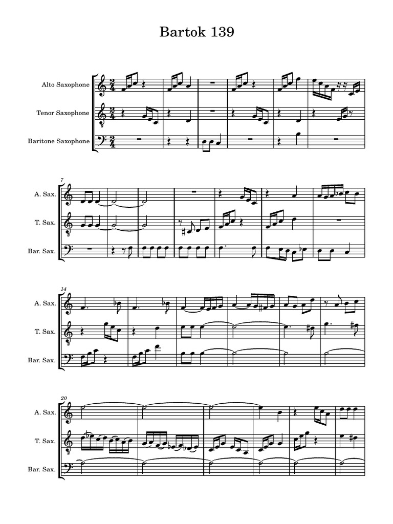 Bartok 139 | PDF | Saxophone | Music Production