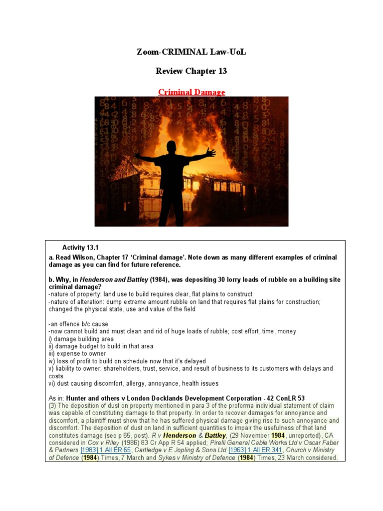 Understanding Criminal Damage Law | PDF | Private Law | Criminal Justice