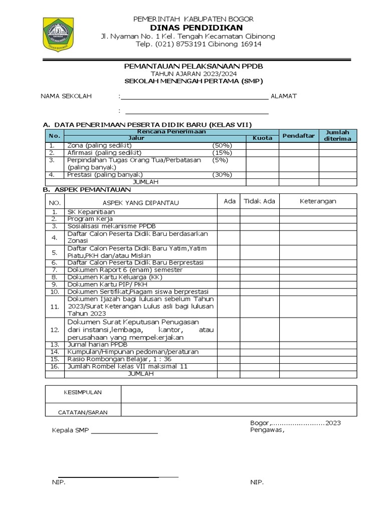Instrumen Monev PPDB 2023 | PDF
