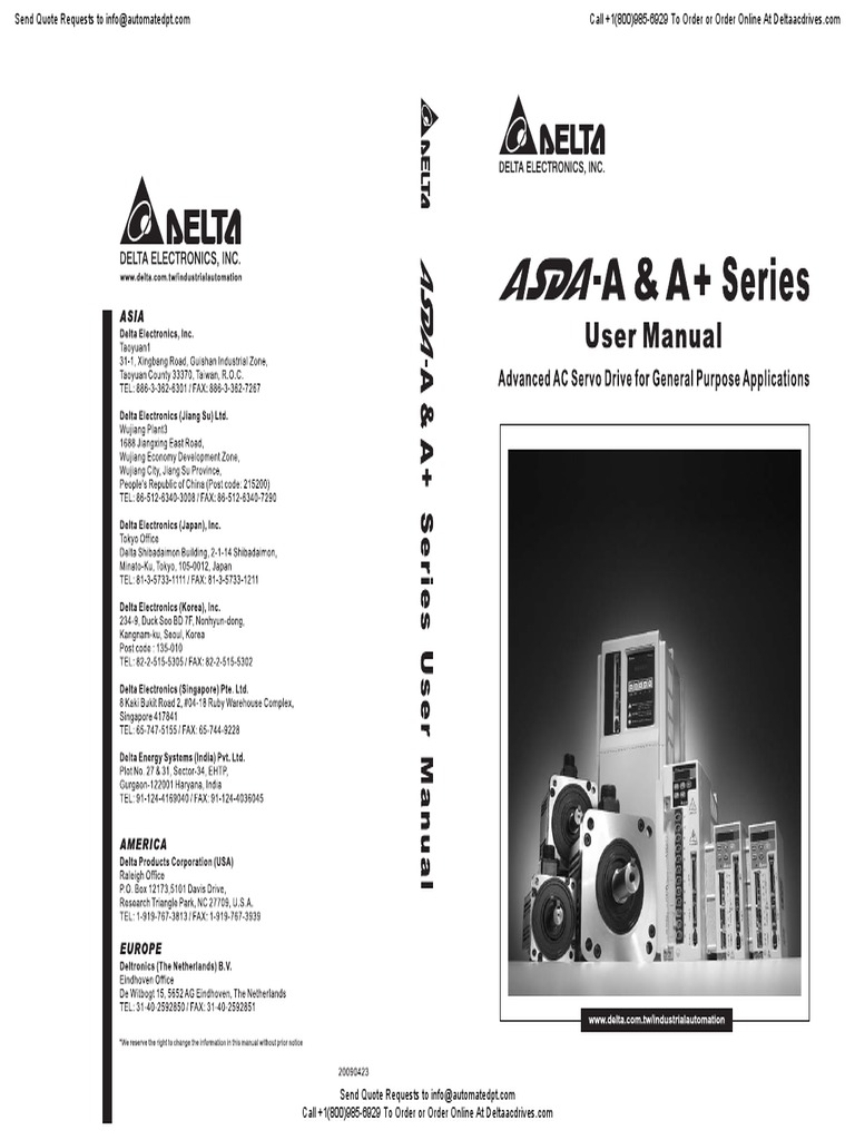 Delta AC Servo Drive User Manual | PDF | Electric Motor | Electrical Wiring
