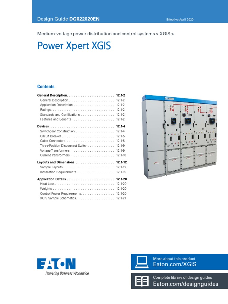 Eaton Xgis MV Switchgear Design Guide Dg022020en | PDF | Electrical ...