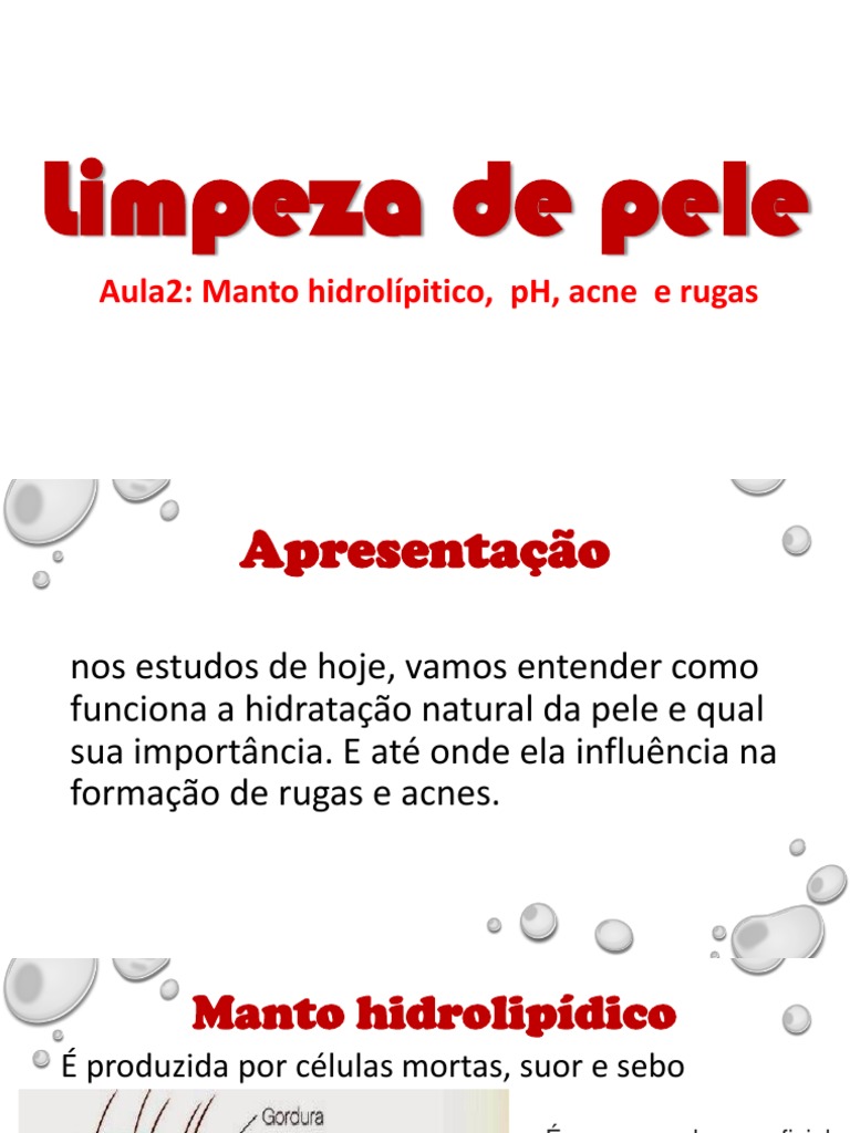 Aula 2 Manto Hidrolipitico | PDF | Pele | Ph