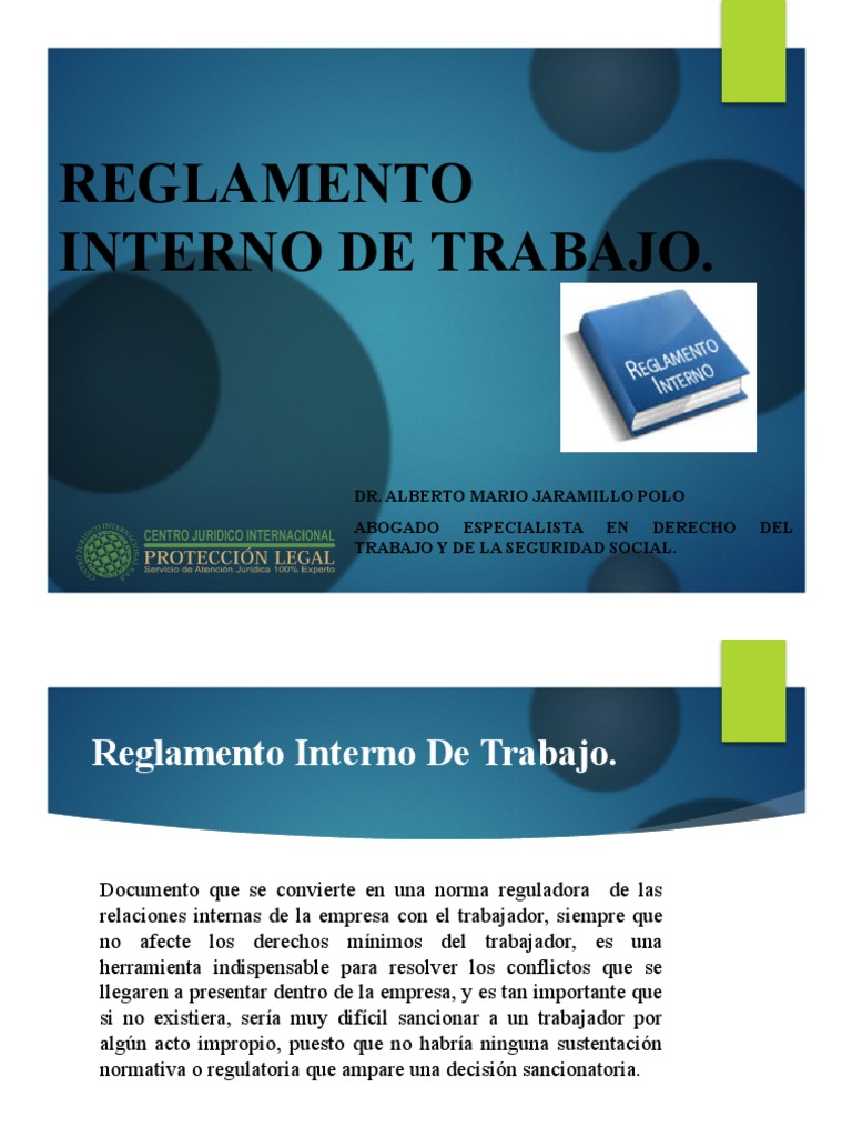 Seminario Reglamento Interno de Trabajo. | Descargar gratis PDF | Derecho laboral | Business