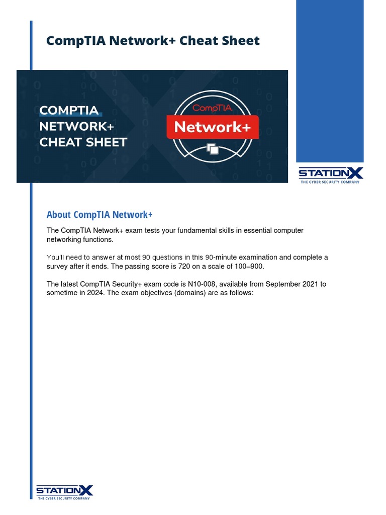 CompTIA Network+ Cheat Sheet | PDF | Computer Network | Virtual Private Network
