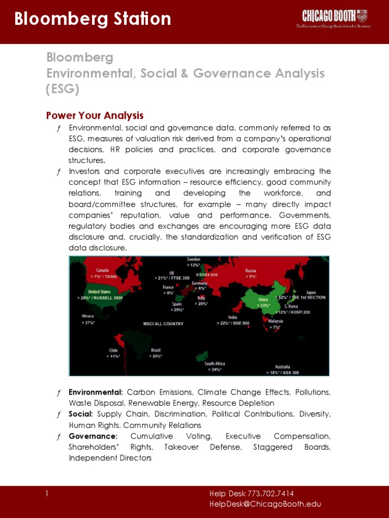 Bloomberg ESG INSTRUCTION FUNCTIONS | PDF | Bloomberg L.P. | Private Sector