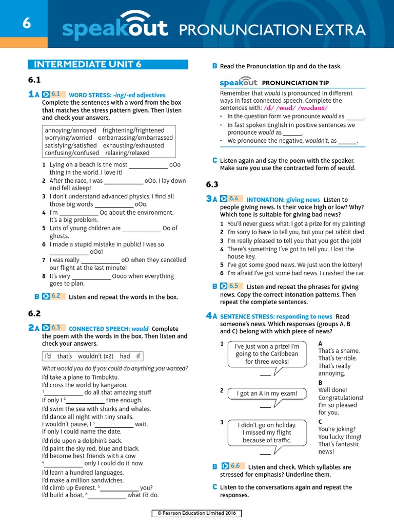 Speakout Pronunciation Extra Intermediate Unit 6 | PDF | Linguistics ...