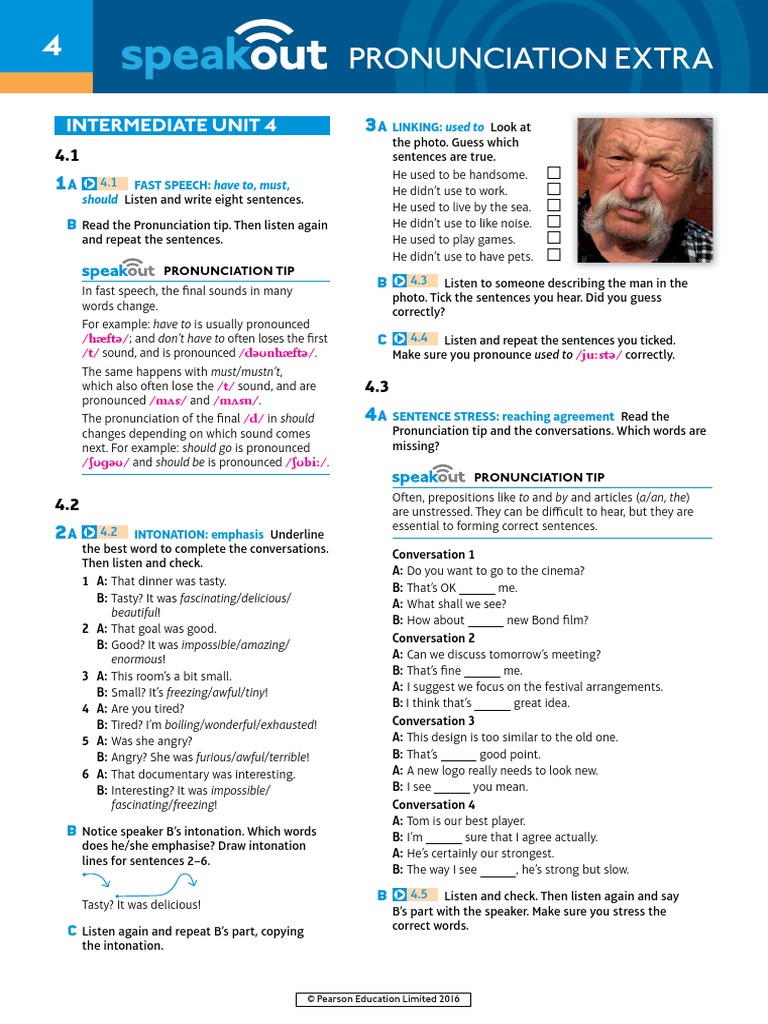 Speakout Pronunciation Extra Intermediate Unit 4 | PDF | Stress (Linguistics) | Phonetics