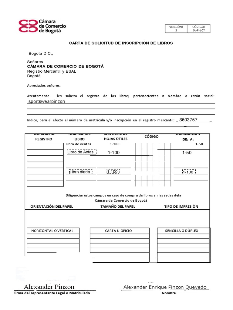 Carta de Solicitud de Inscripcion de Libros | PDF Carta de Solicitud de Inscripcion de Libros | PDF