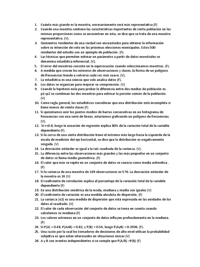 Banco de Preguntas | PDF | Muestreo (Estadísticas) | Media
