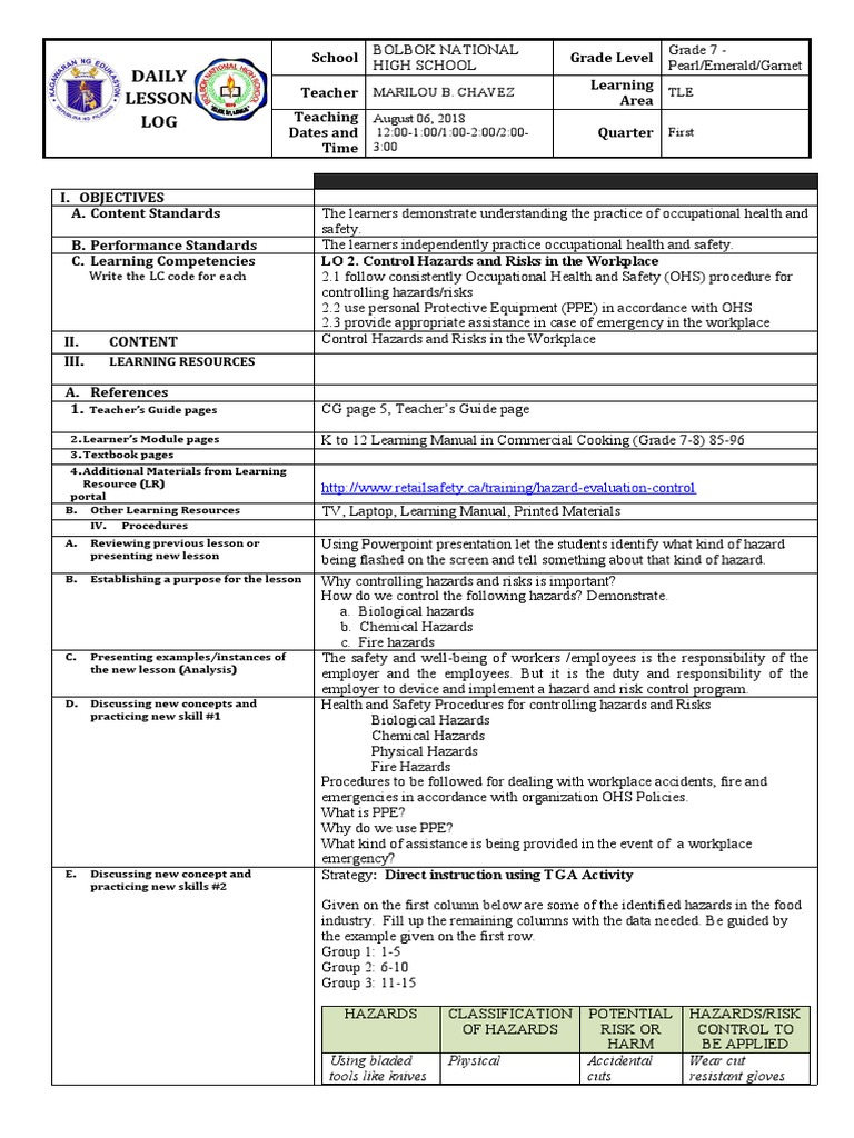 Control Hazards and Risks-A | PDF | Occupational Safety And Health | Hazards