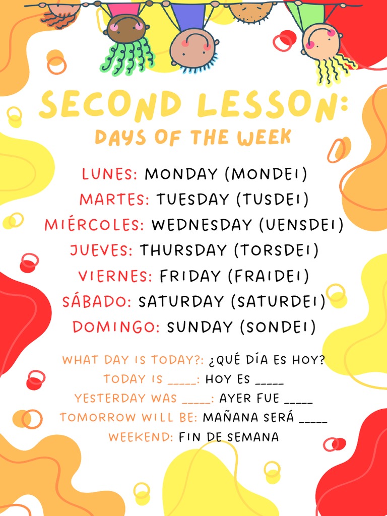 English Lesson: Days of The Week | PDF