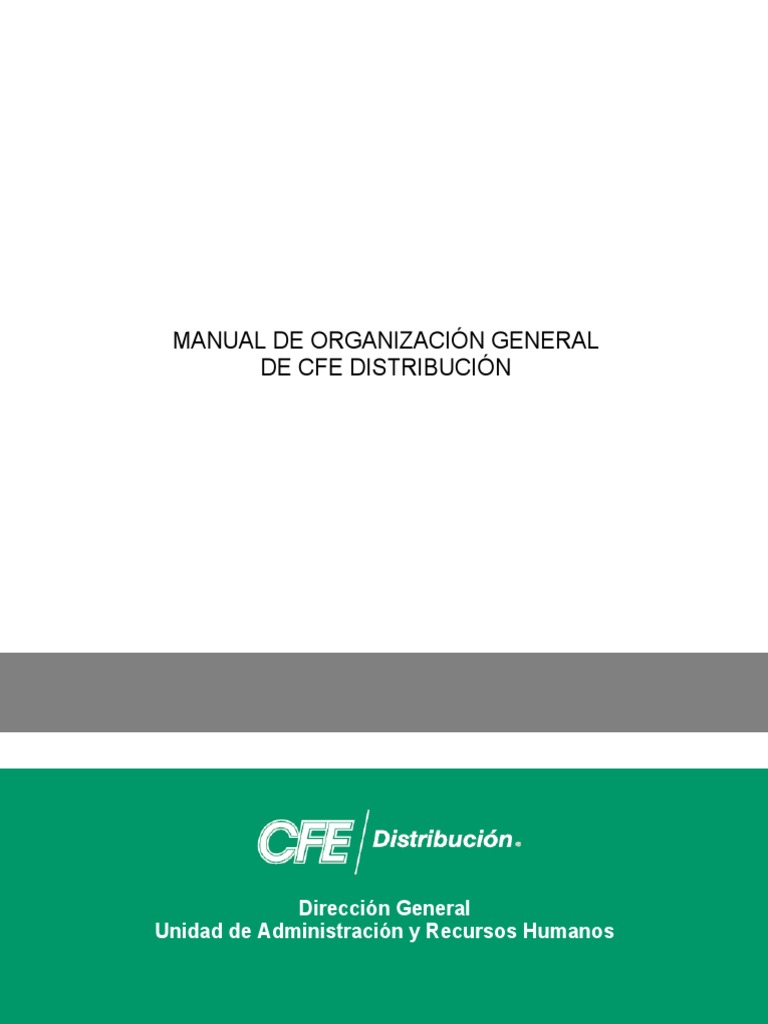 Manual de Organizacion General de Cfe Distribucion | PDF | México ...