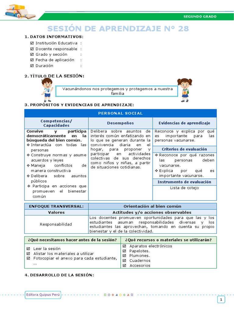 Sesiones de Aprendizaje - EDA II Semana 4 - Editora Quipus Perú | Descargar gratis PDF ...