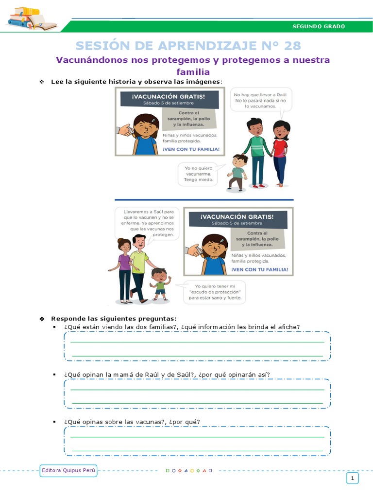 Anexo de Sesiones de Aprendizaje - EDA II Semana 4 - Editora Quipus Perú | PDF | Sarampión ...