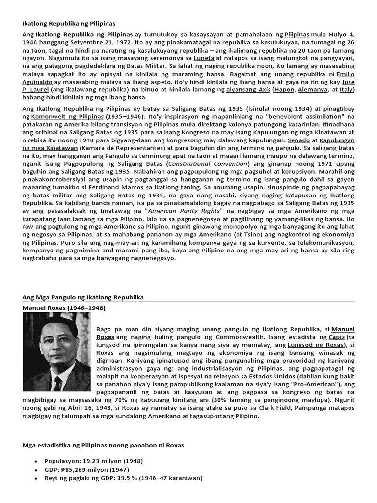 Ikatlong Republika NG Pilipinas | PDF