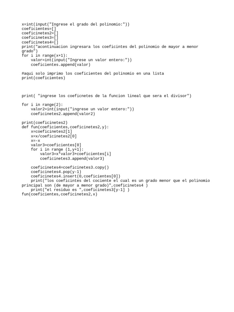 Divicion Sintetica en Pyton | PDF Divicion Sintetica en Pyton | PDF