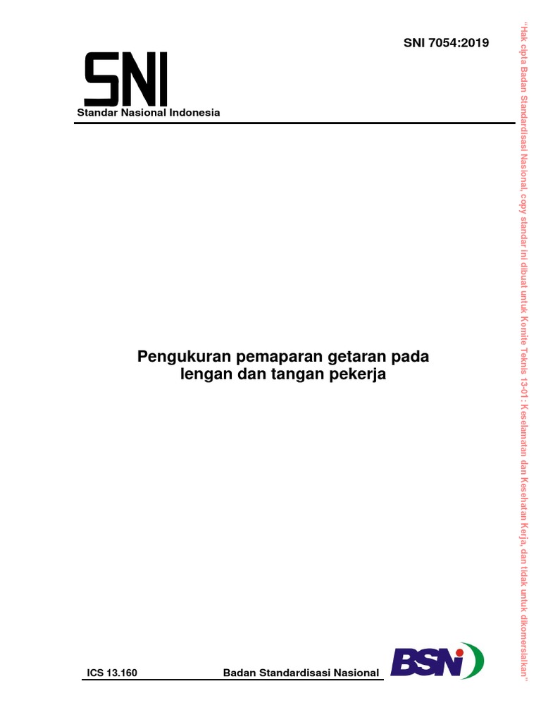 SNI 7054 - 2019 - Full Getaran Lengan | PDF