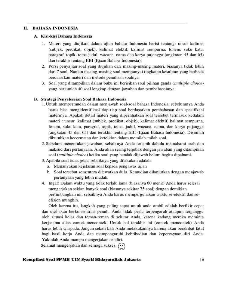 Soal Mandiri Uinjkt 2021 | PDF