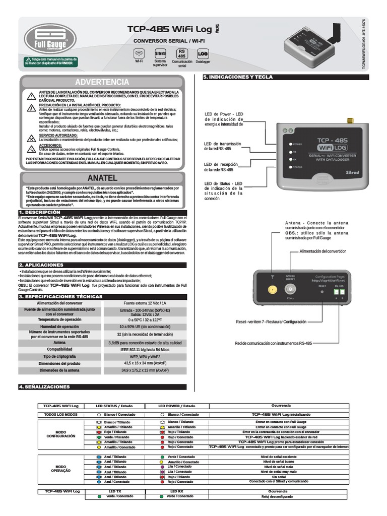 TCP-485 Wifi Log | PDF | Red de computadoras | Wifi