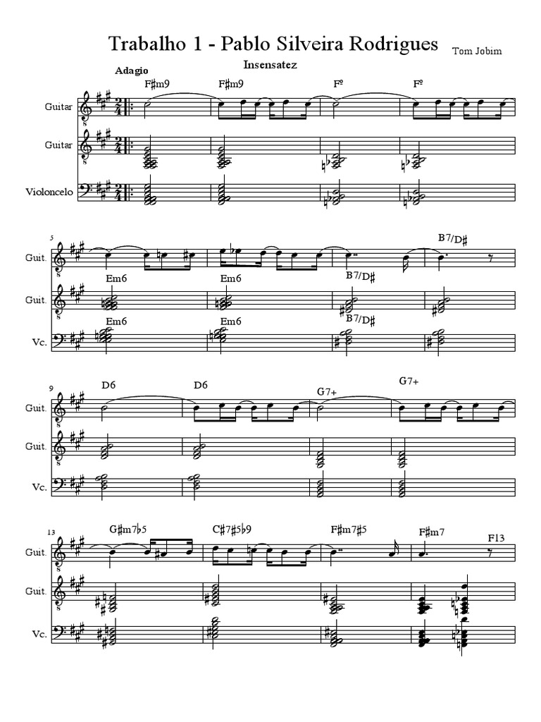 Transposto - Insensatez - Tom - Jobim - e - Vincius | PDF