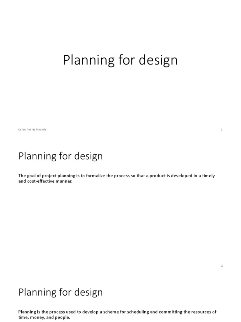 03 Planning For Design | PDF | Information | Design