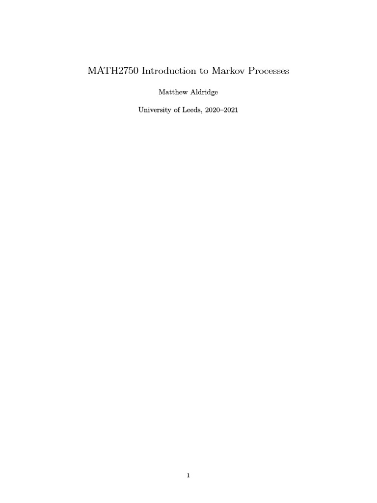 Math 2750 | PDF | Stochastic Process | Markov Chain