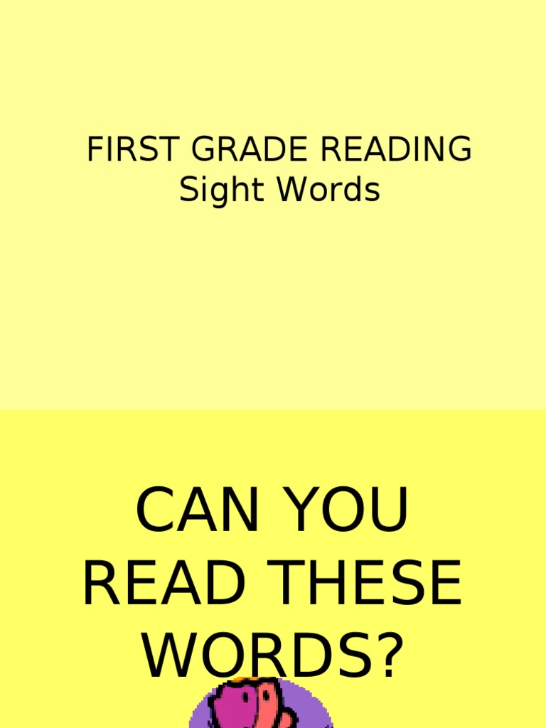 10 First Grade Sight Words With Pictures and Sentences | PDF | Self ...