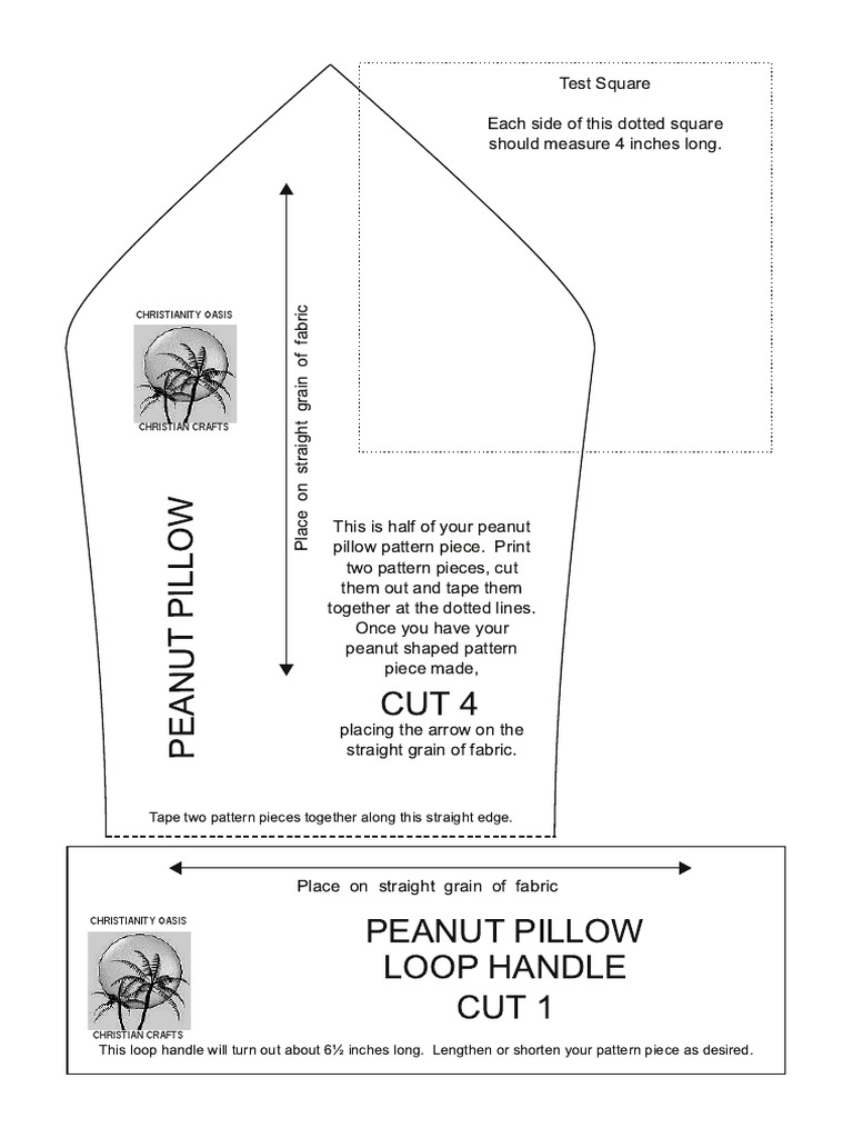 Peanut Pillow Sewing Pattern Guide | PDF