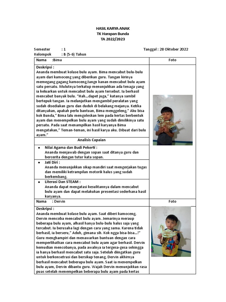 Template Asesmen Hasil Karya | PDF