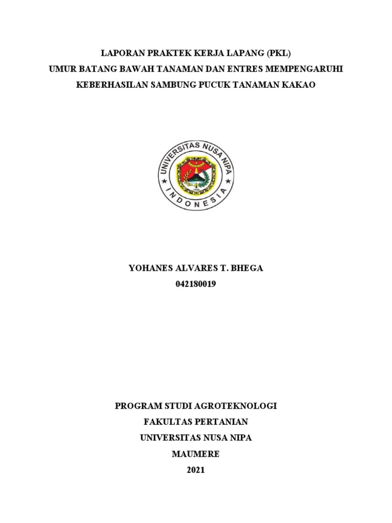 LAPORAN PKL SAMBUNG PUCUK KAKAO Unipa | PDF