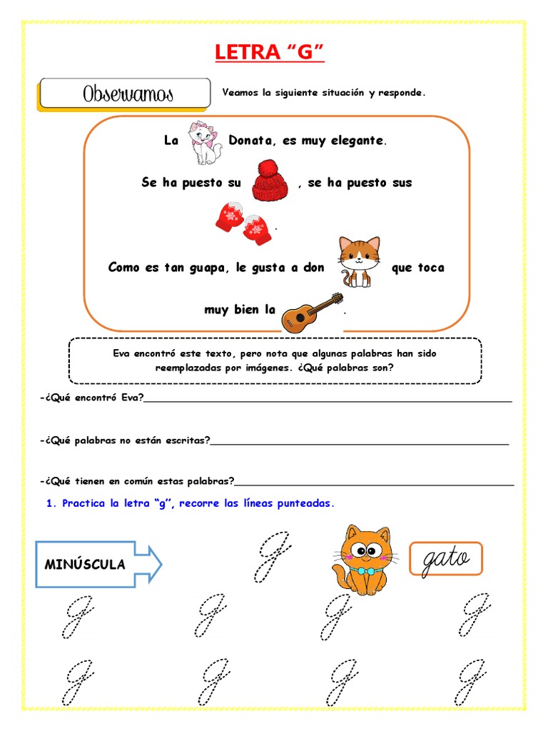 Ficha Letra G | PDF