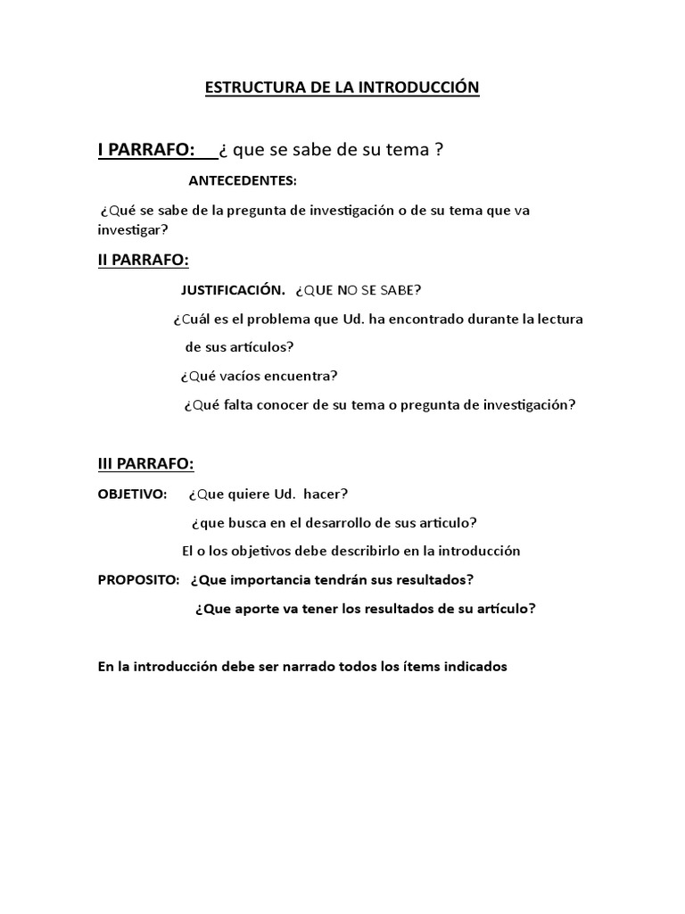 Guía para Estructurar Introducciones | PDF | Crecimiento personal y ...