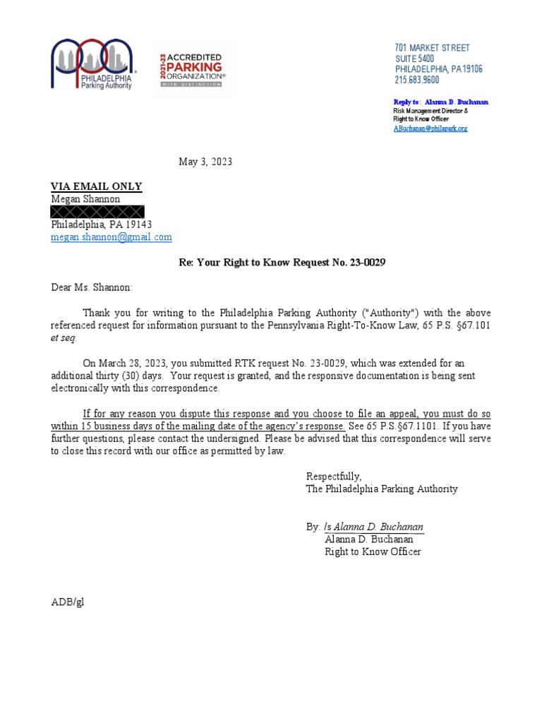 PPA Response Letter May 3, 2023 | PDF