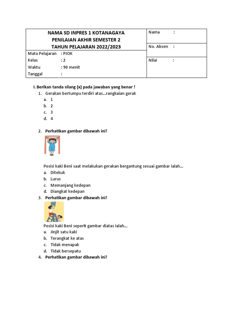Soal2 Pas Pjok Kls 2 S-2 | PDF