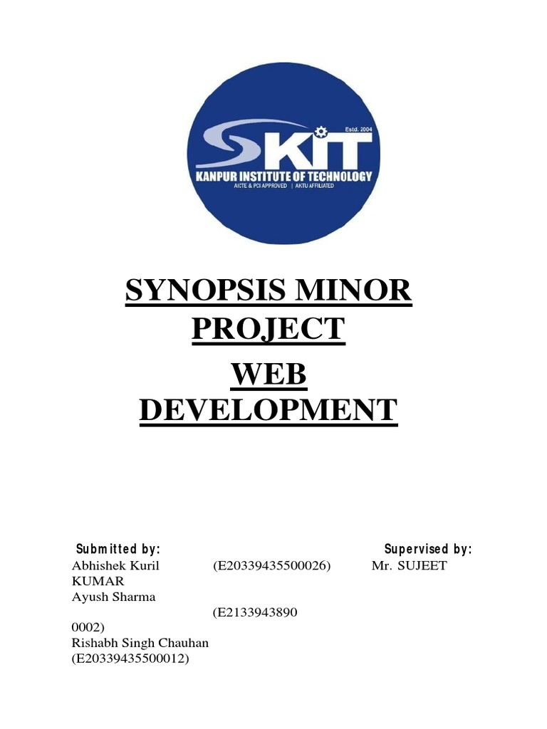 Synopsis Rishabh | PDF | World Wide Web | Internet & Web