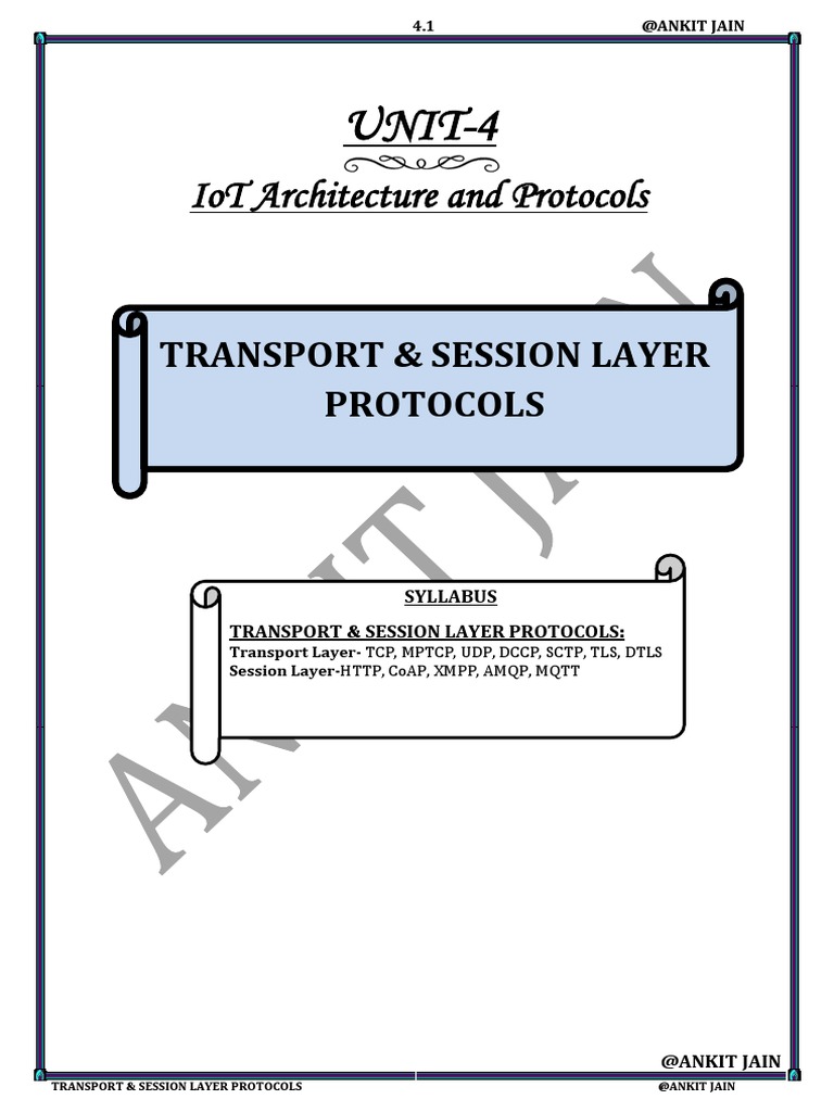 Unit-4: Iot Architecture and Protocols | PDF | Transmission Control Protocol | Osi Model
