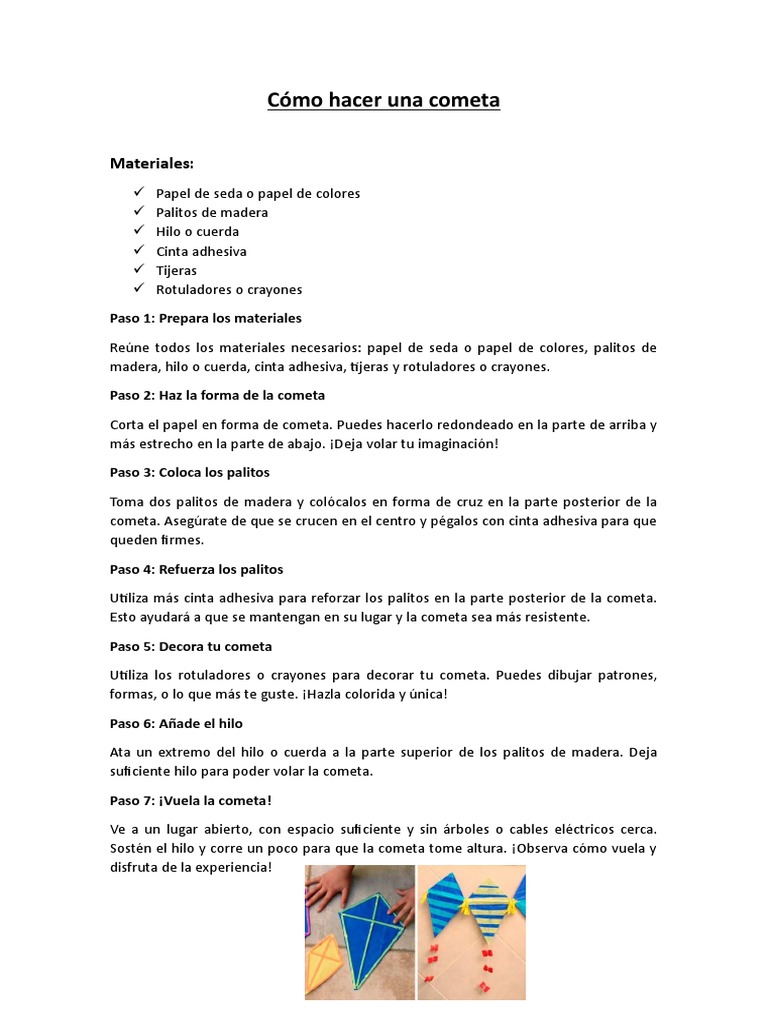 Cómo Hacer Una Cometa | PDF