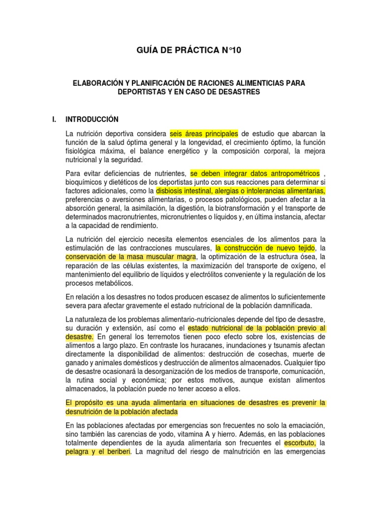 Guía de Práctica N°10-Nutricion-Unu 2023 | PDF | Nutrición | Dieta y nutrición
