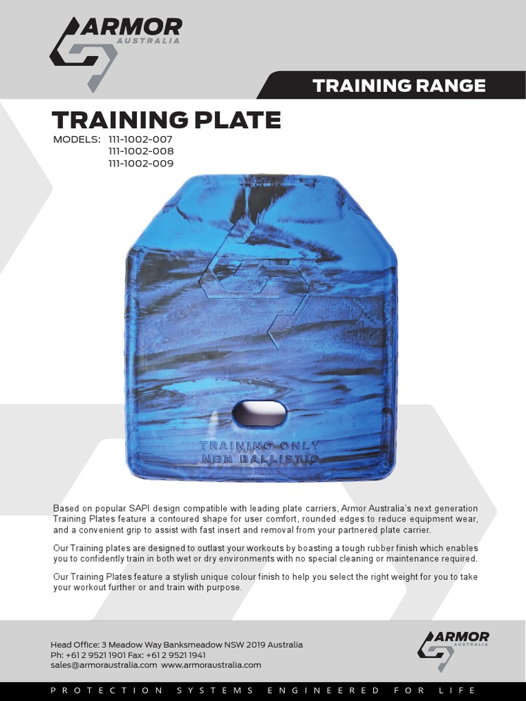 Armour Au Training Plates AA-111-1002-008 | PDF | Armour | Military ...