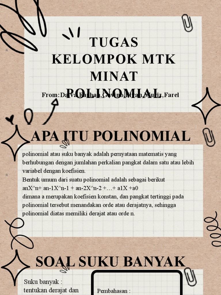 Tugas Kelompok - Rangkuman Bab Polinomial | PDF | Komputer