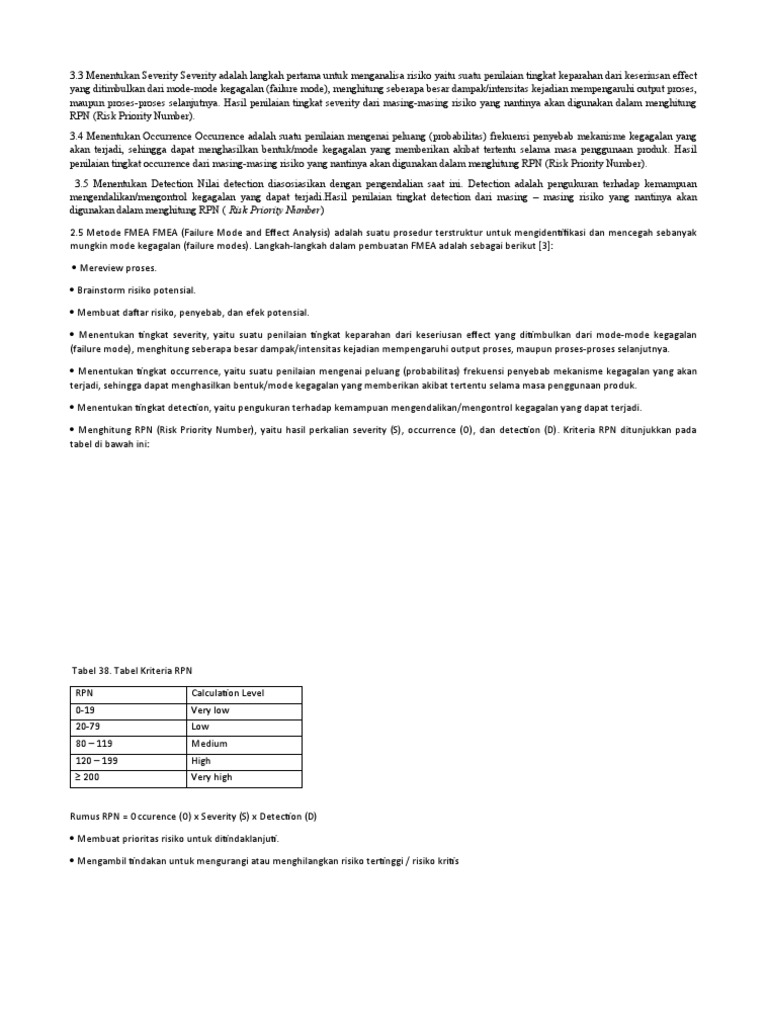 Panduan FMEA: Menentukan Severity, Occurrence, dan Detection | PDF