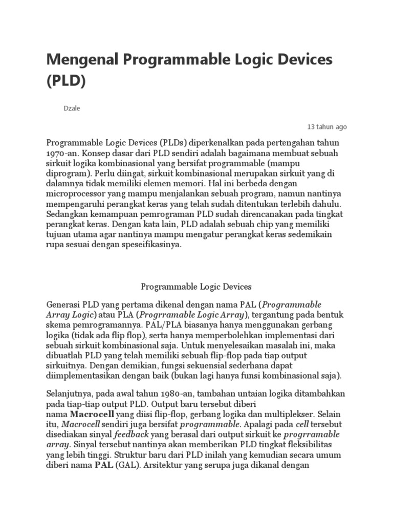 Mengenal Programmable Logic Devices | PDF | Sains & Matematika ... Mengenal Programmable Logic Devices | PDF | Sains & Matematika ...