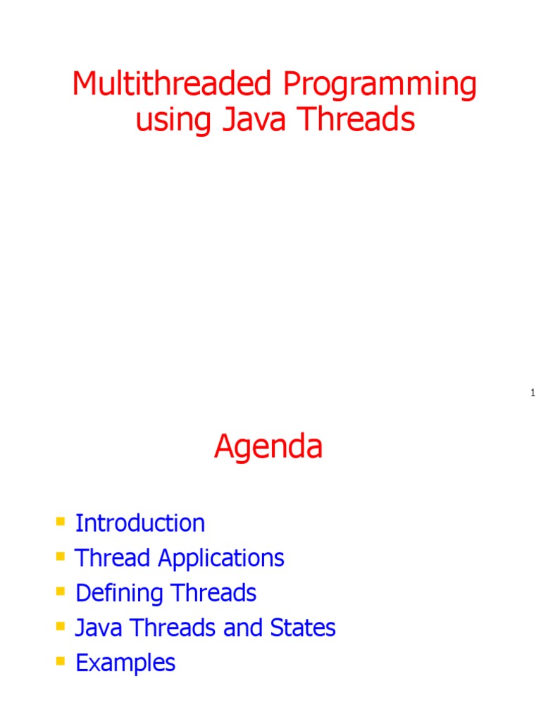 Multithreaded Programming Using Java Threads | PDF | Thread (Computing ...