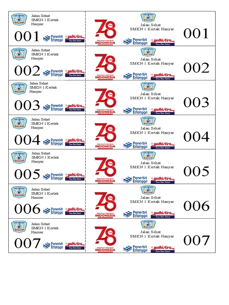 Kertas Kupon Jalan Sehat SMKN 1 | PDF