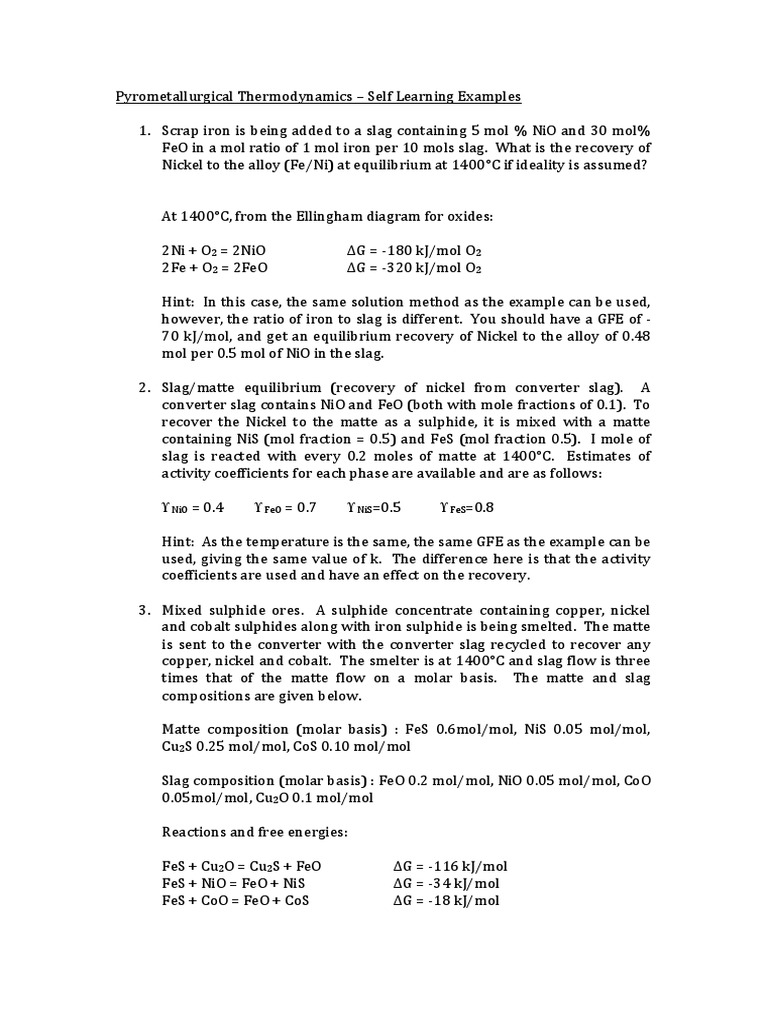 Pyromet Examples Self Study | PDF | Iron | Cobalt