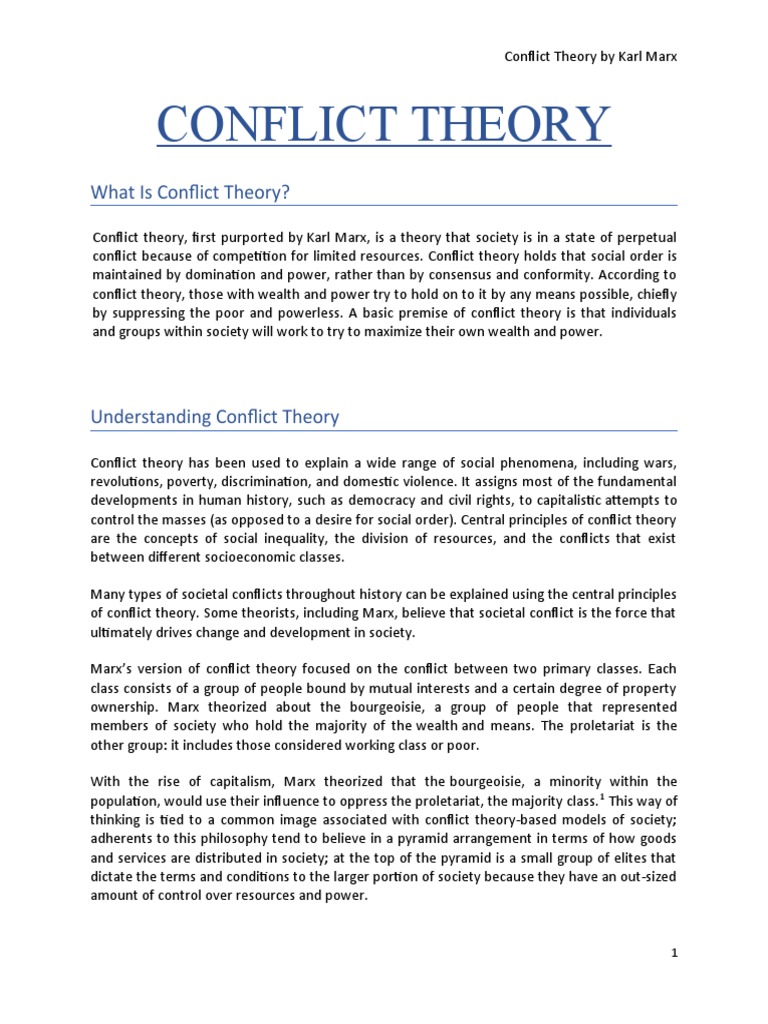 Conflict Theory | PDF | Max Weber | Karl Marx