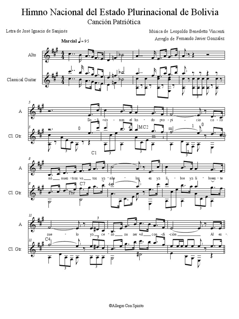 Himno de Bolivia Partitura | PDF